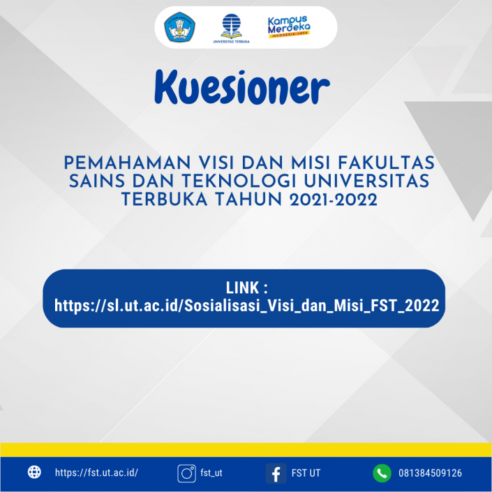 Kuisioner Visi Misi Fakultas Sains dan Teknologi Universitas Terbuka ...